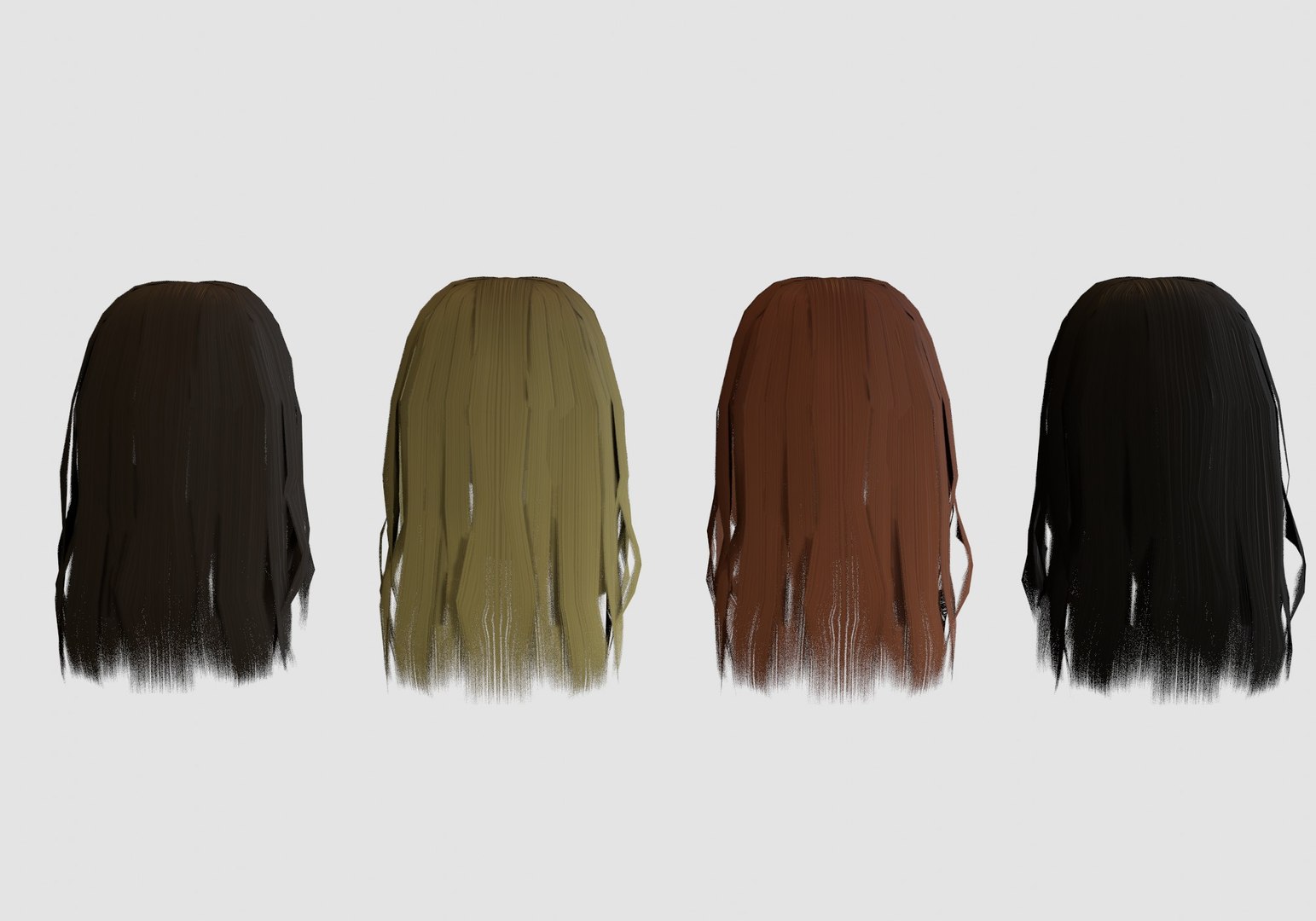 Hairstyle In 4 Colors 3D Model - TurboSquid 1899604