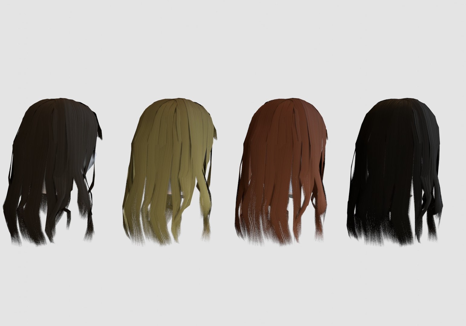 Hairstyle In 4 Colors 3D Model - TurboSquid 1899604