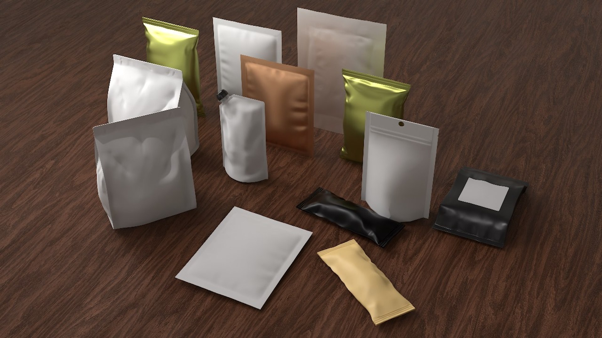 Pouches And Sachets 3D Model - TurboSquid 2349529