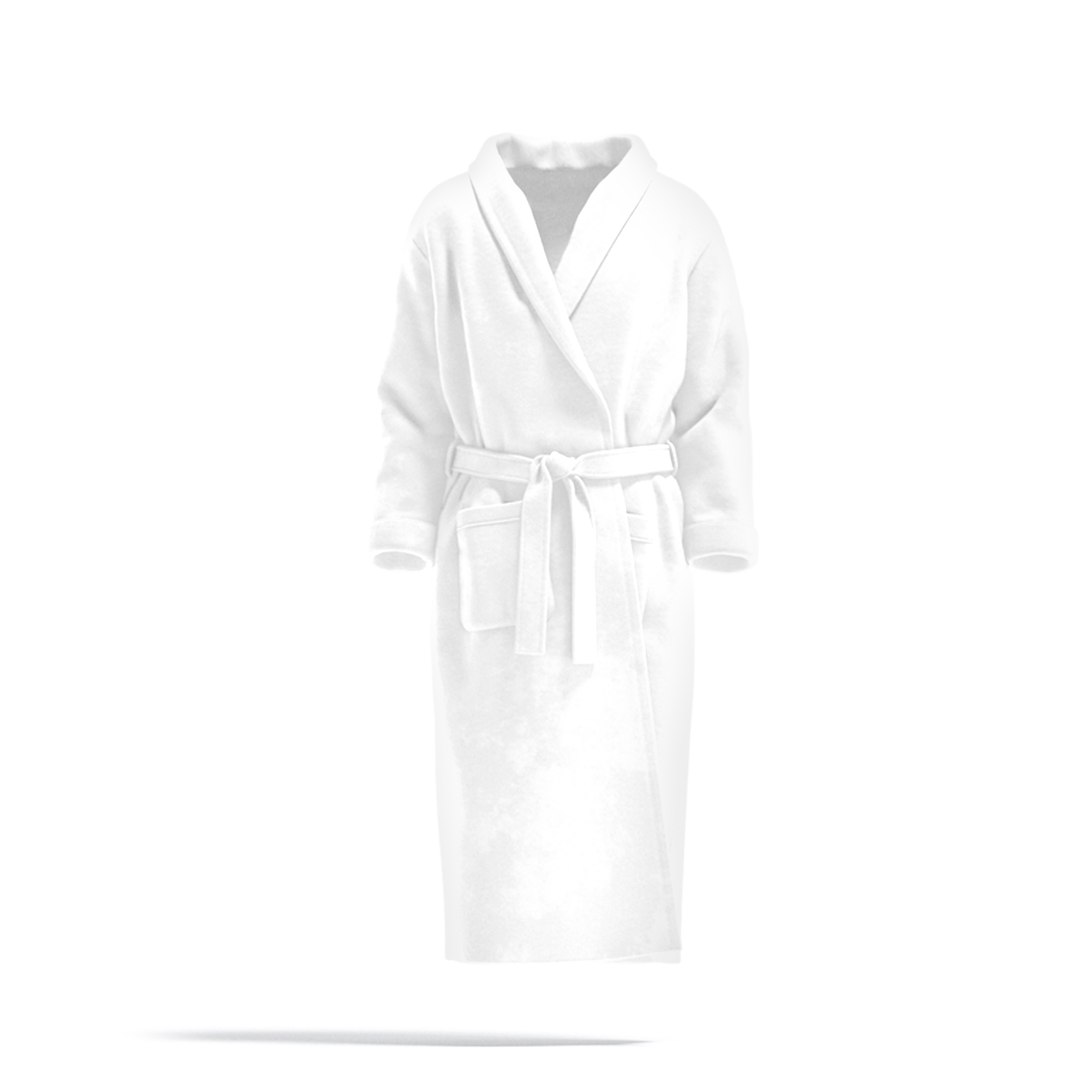 White Hotel Bathrobe - Fabric Spa Bath Robe 3D Model - TurboSquid 2031233