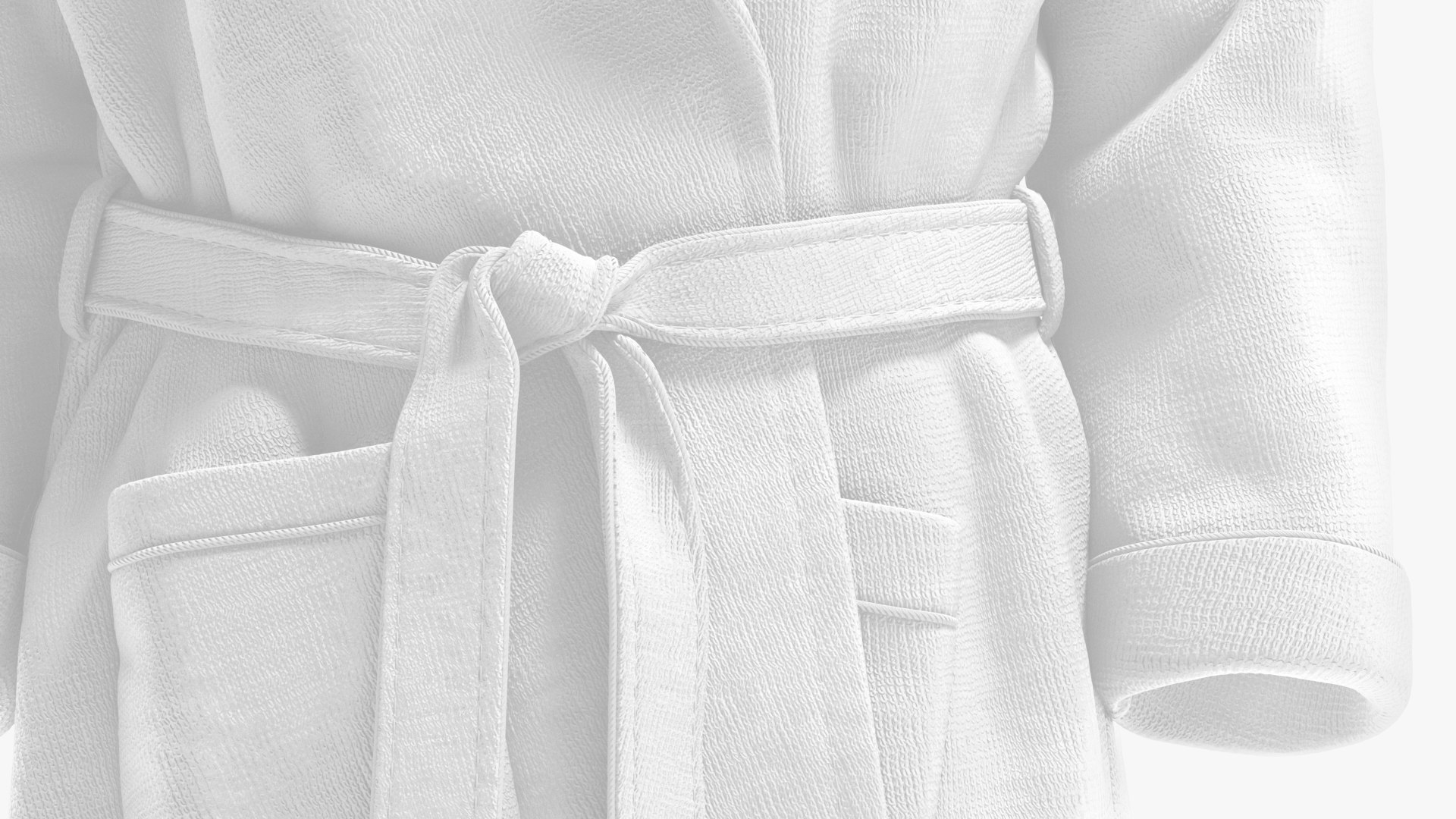 White Hotel Bathrobe - Fabric Spa Bath Robe 3D Model - TurboSquid 2031233