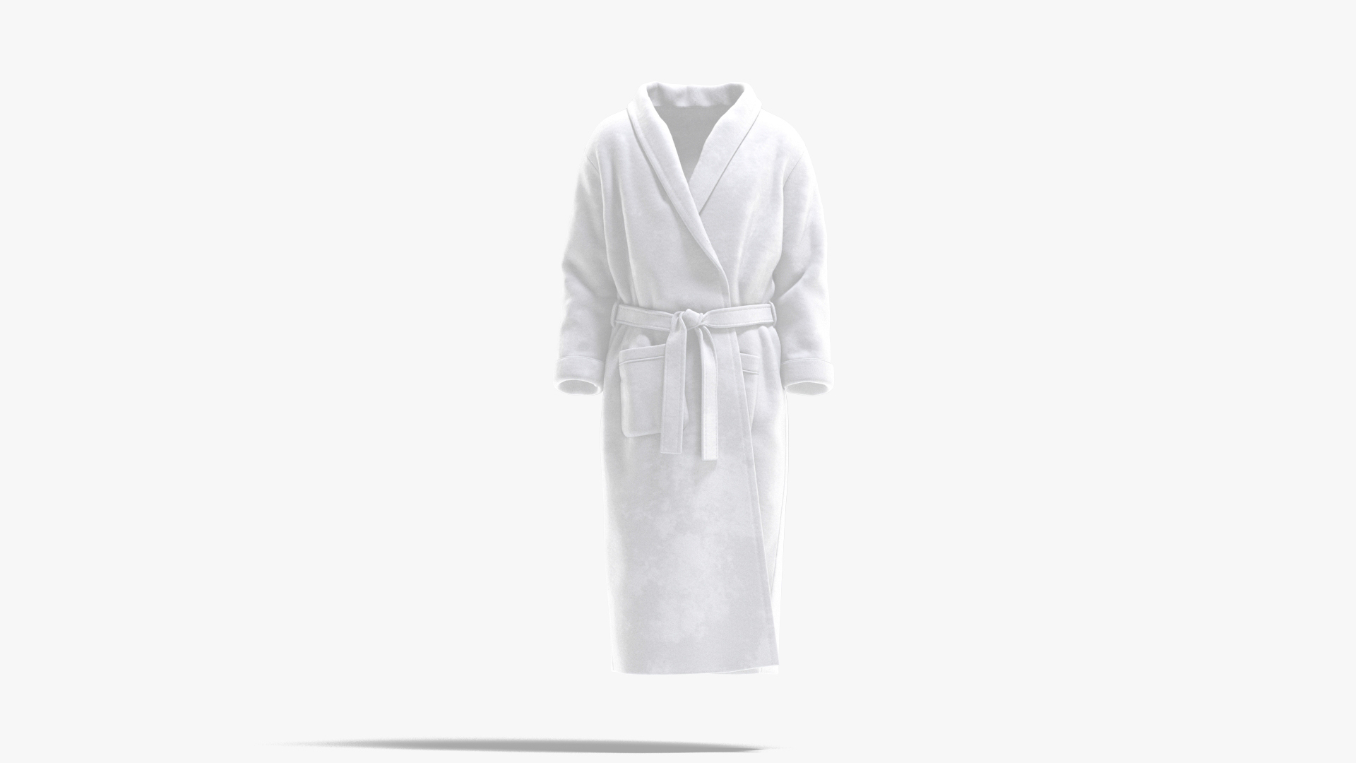 White Hotel Bathrobe - Fabric Spa Bath Robe 3D Model - TurboSquid 2031233