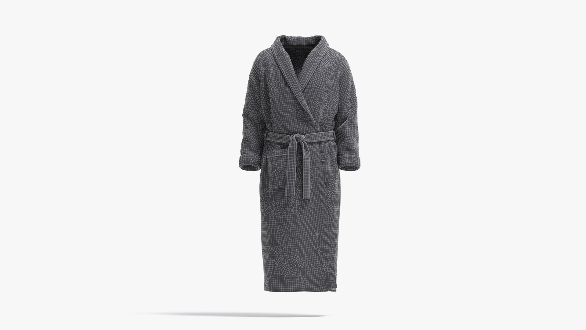 White Hotel Bathrobe - Fabric Spa Bath Robe 3D Model - TurboSquid 2031233