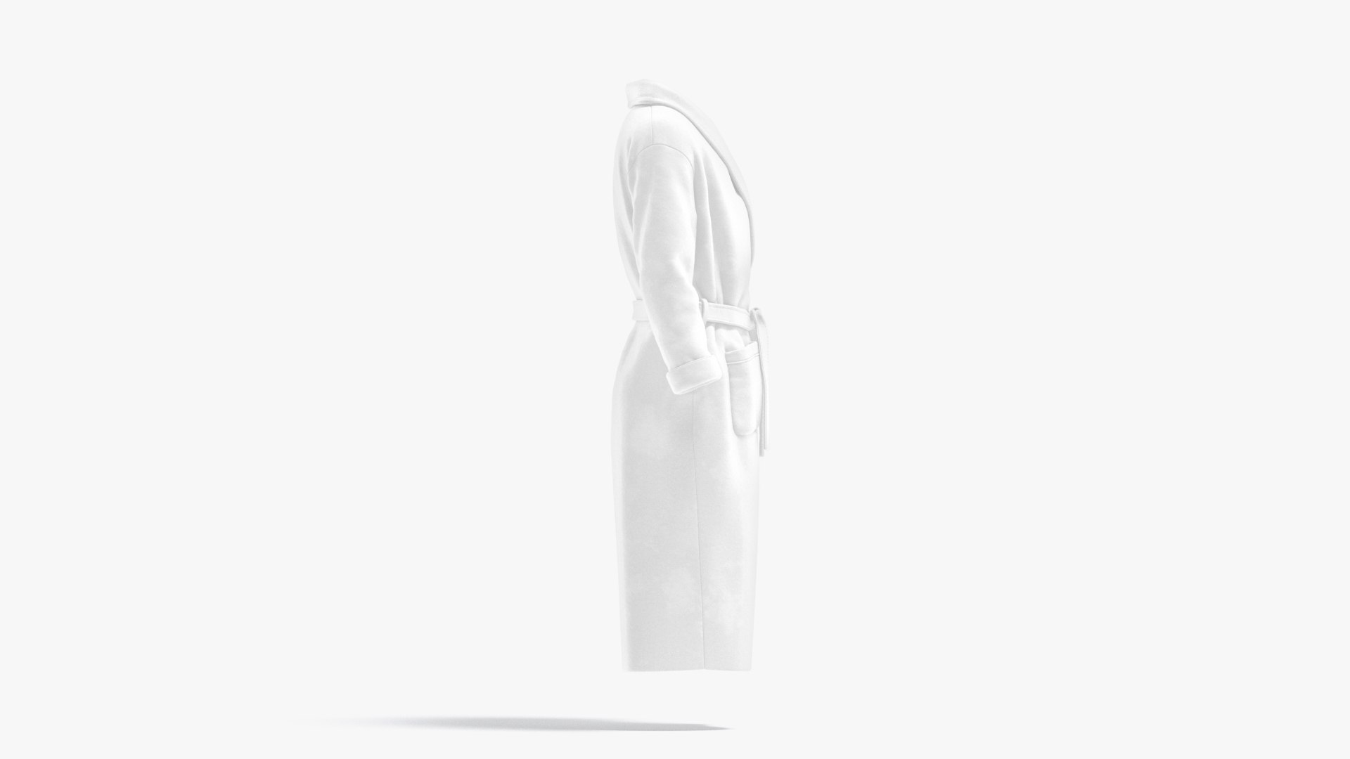 White Hotel Bathrobe - Fabric Spa Bath Robe 3D Model - TurboSquid 2031233