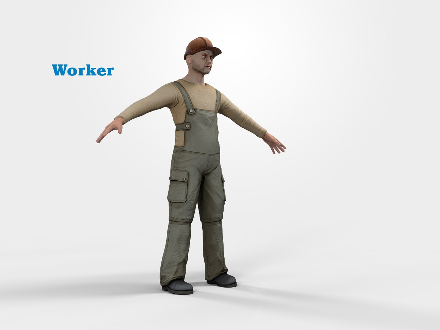 Worker Character 3d Max