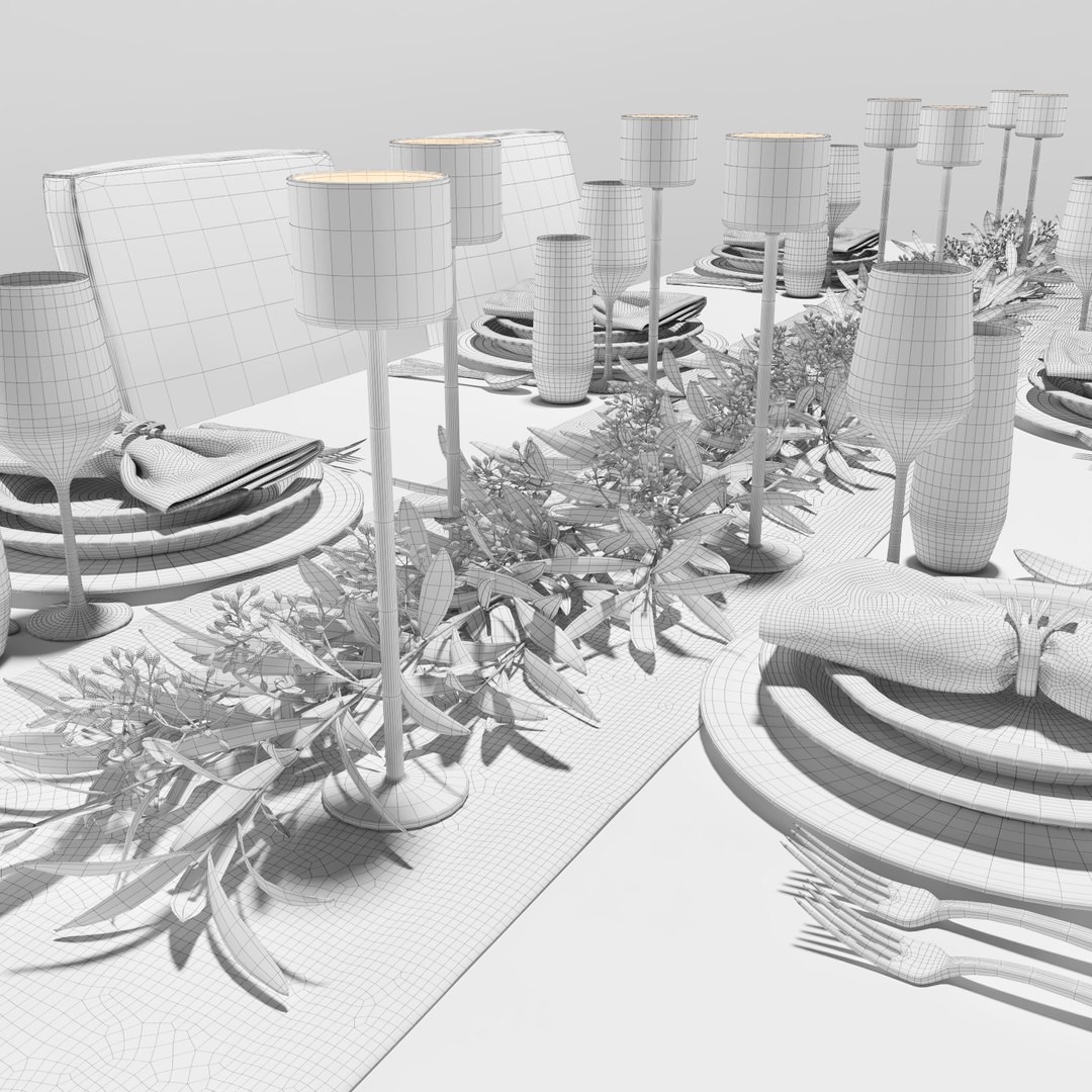 3d model arles dining table