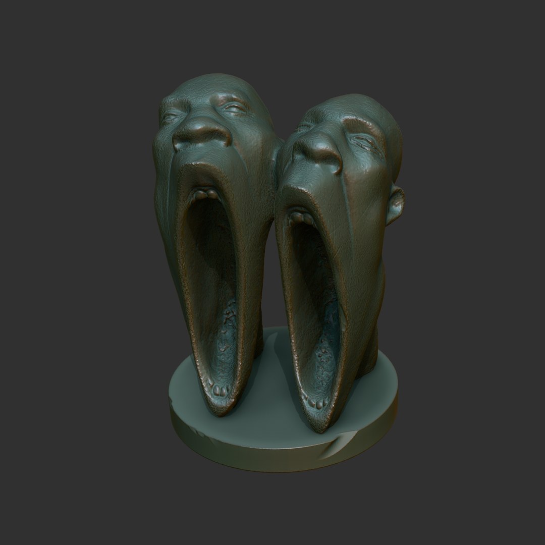 3d Obj Decorative Creepy Heads