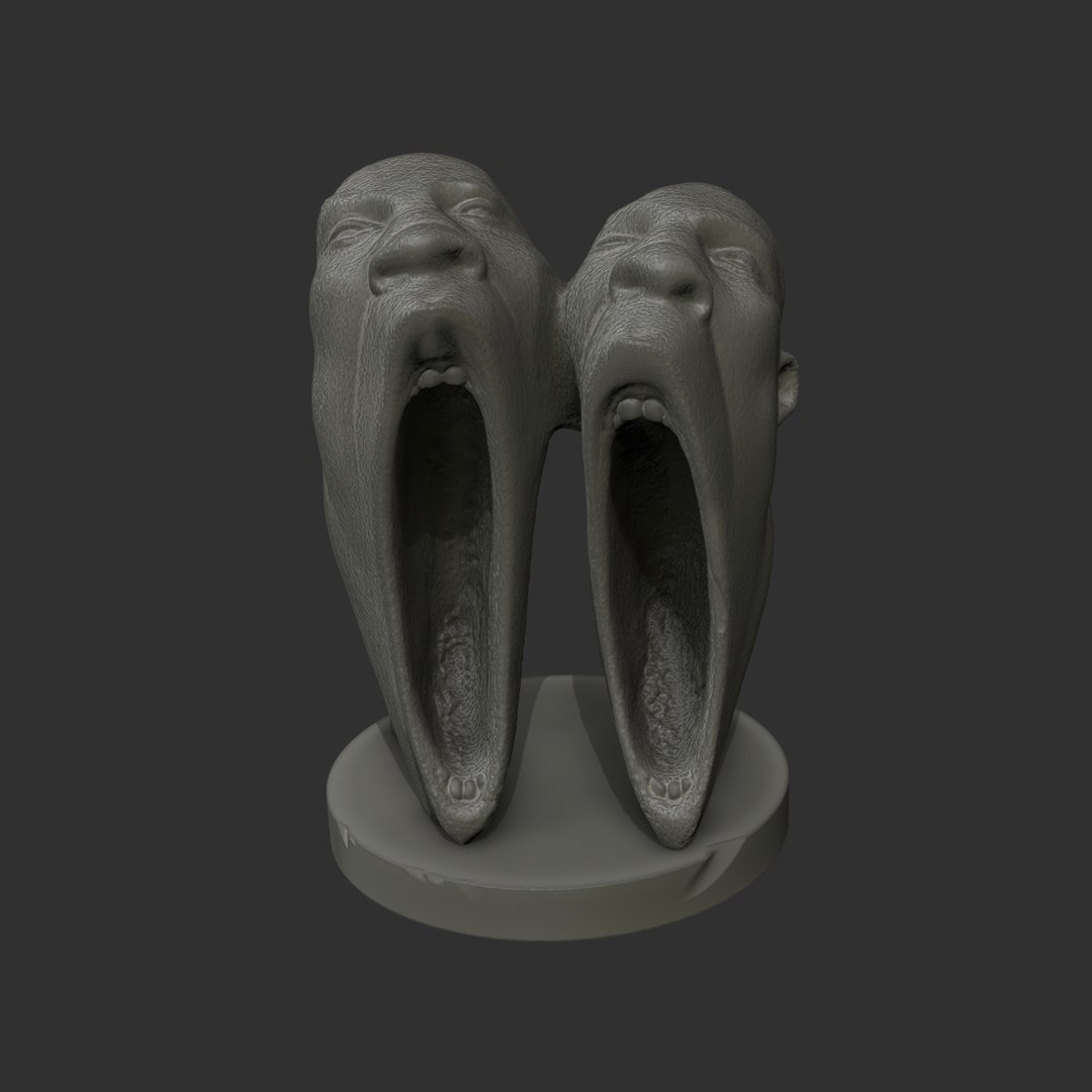 3d Obj Decorative Creepy Heads