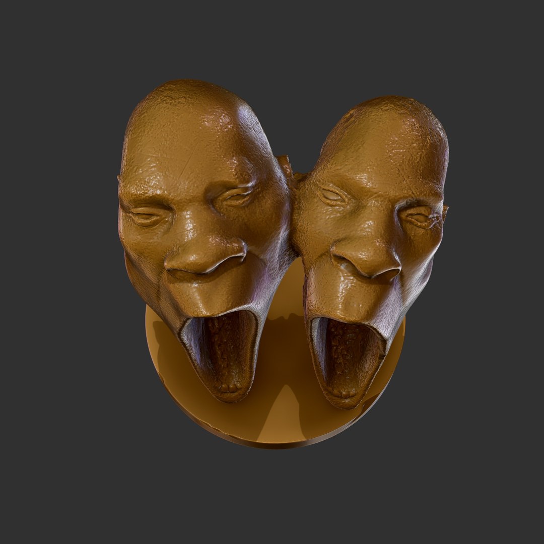 3d Obj Decorative Creepy Heads