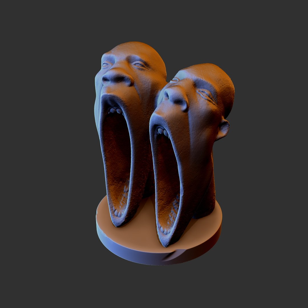 3d Obj Decorative Creepy Heads