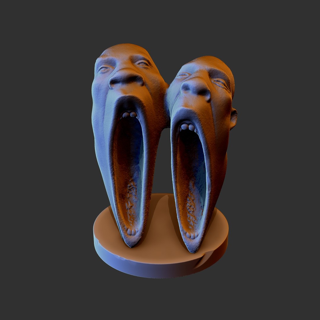 3d Obj Decorative Creepy Heads