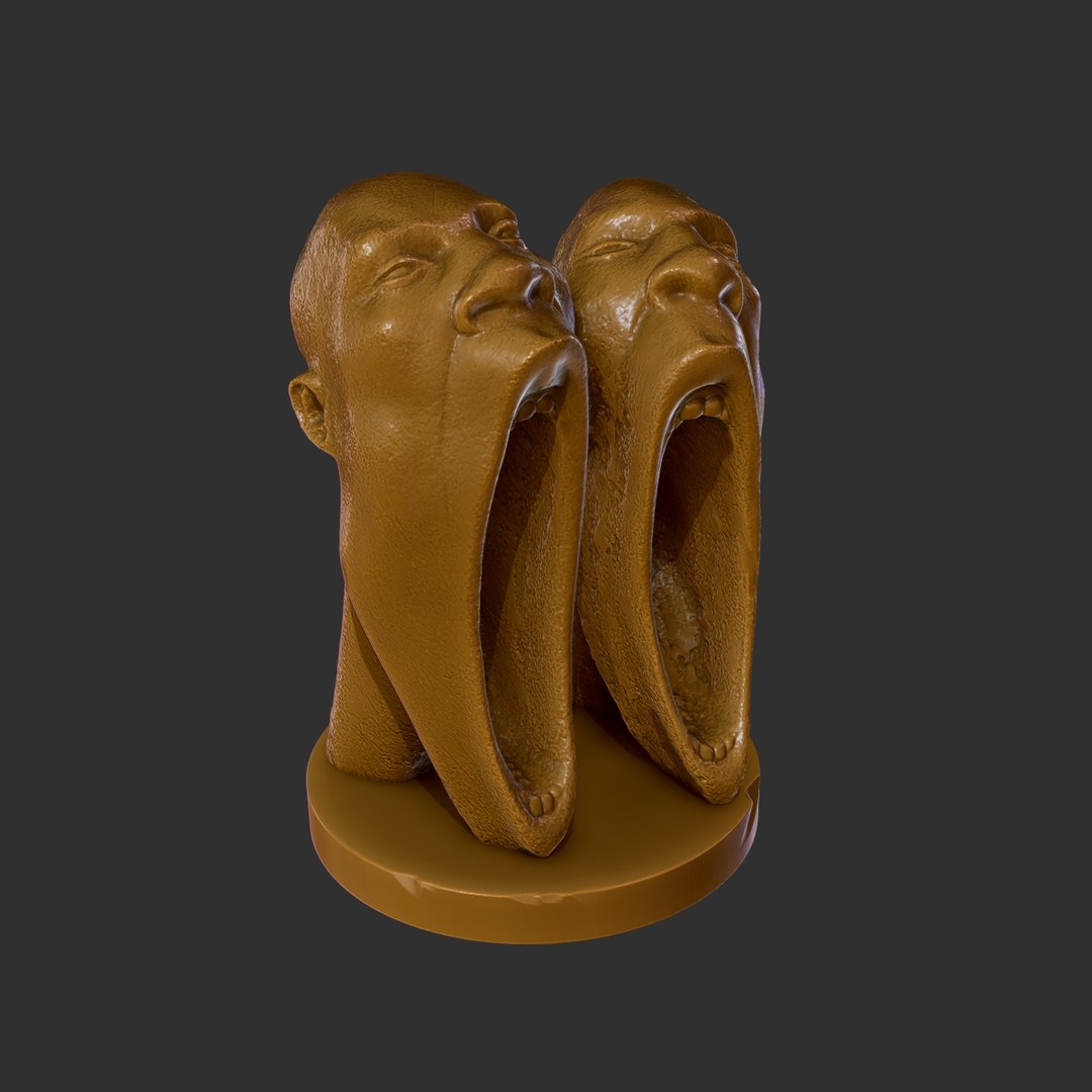 3d Obj Decorative Creepy Heads