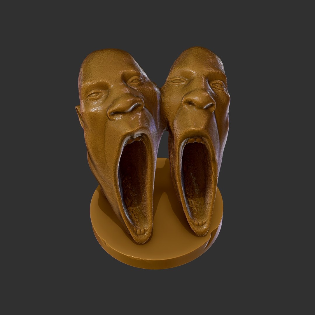 3d Obj Decorative Creepy Heads