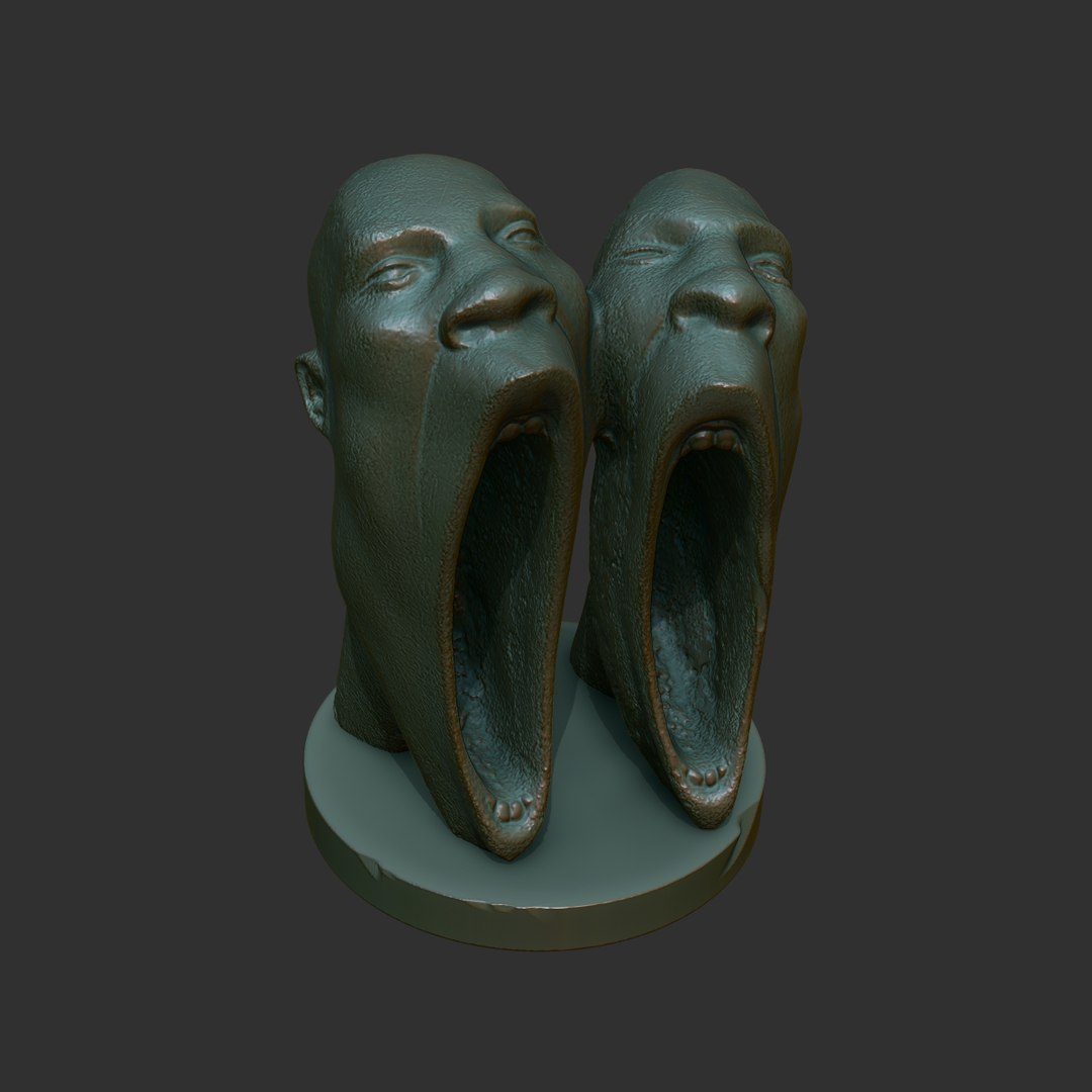 3d Obj Decorative Creepy Heads