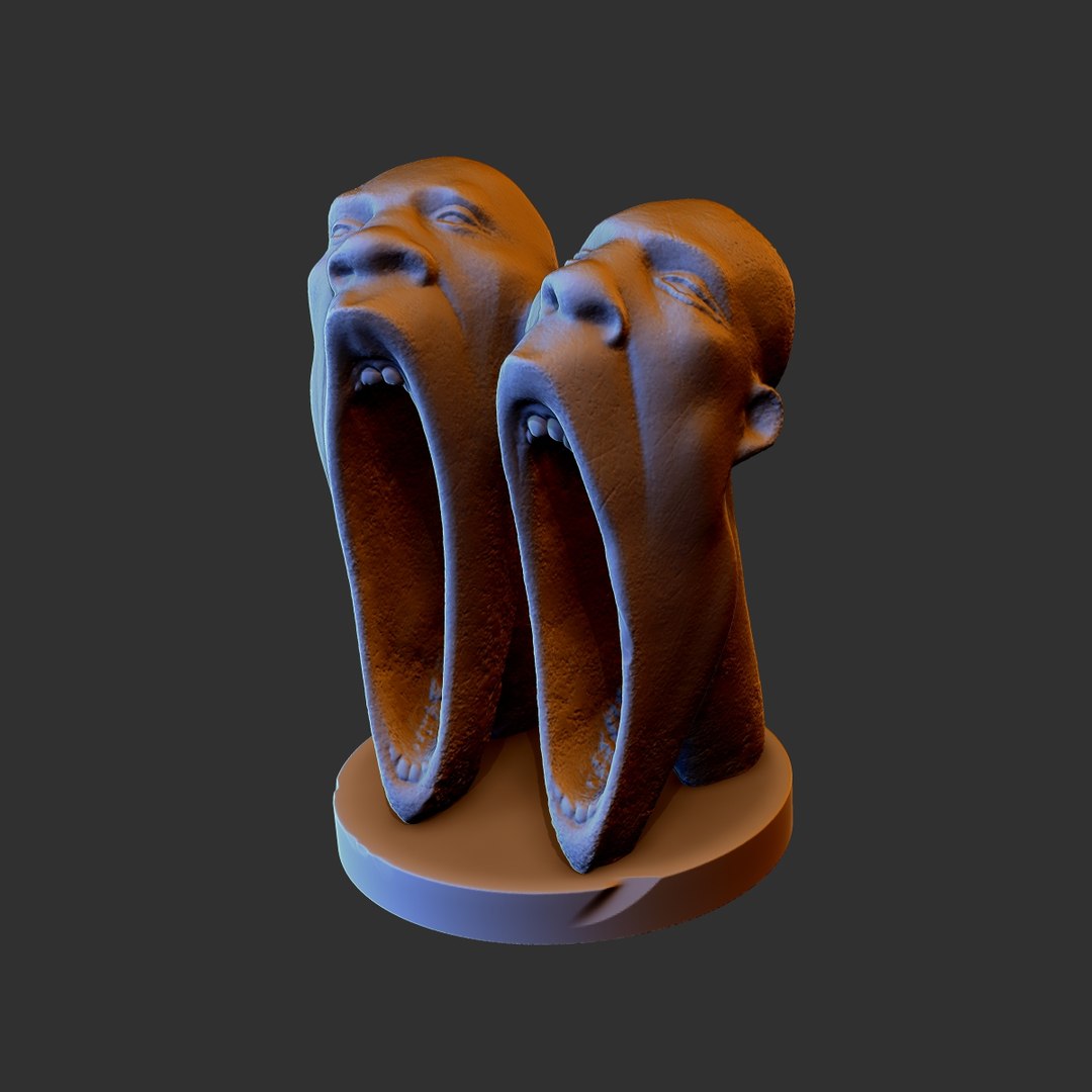 3d Obj Decorative Creepy Heads