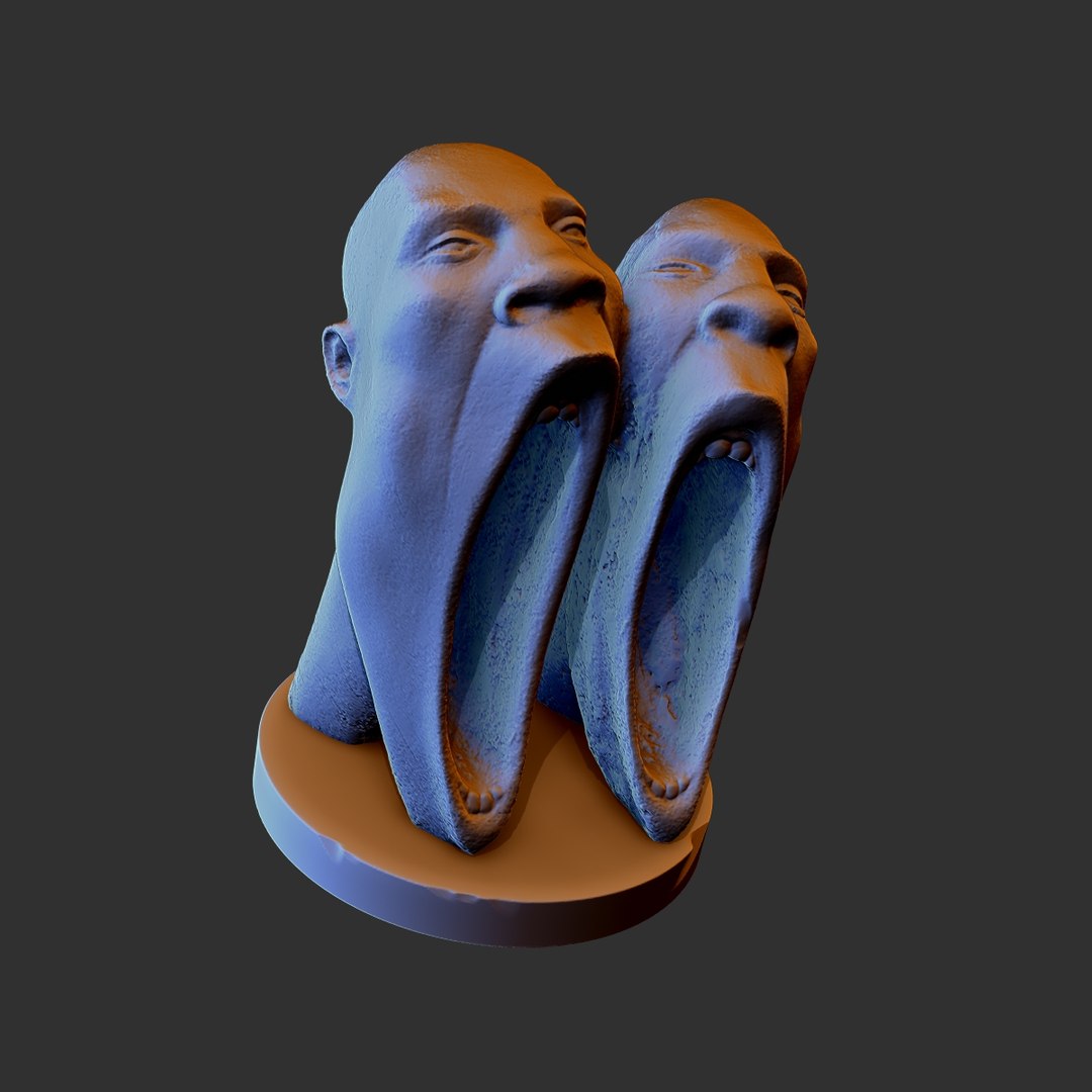3d Obj Decorative Creepy Heads