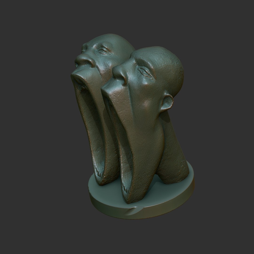 3d Obj Decorative Creepy Heads