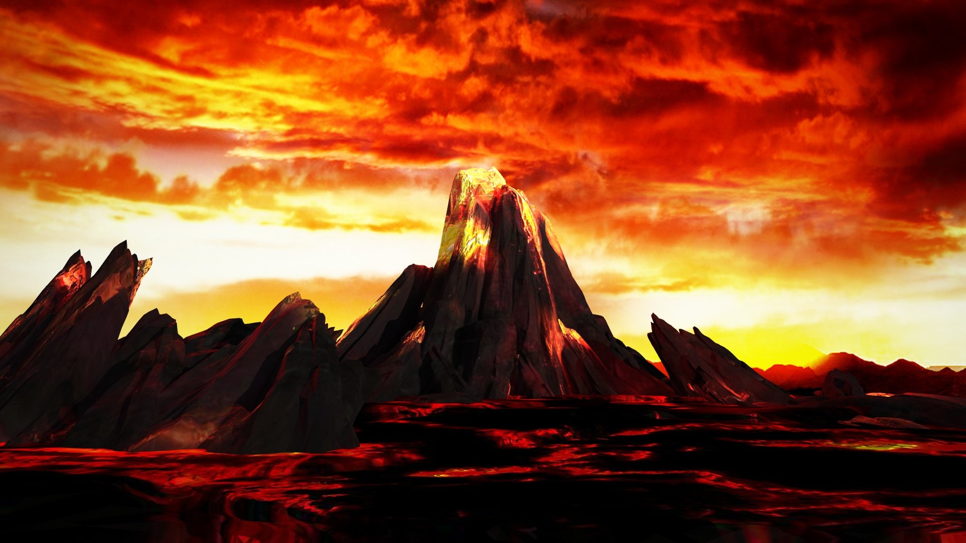 Volcanoes Inferno Sea Of Fire Natural Wonders 3D Model - TurboSquid 1865691