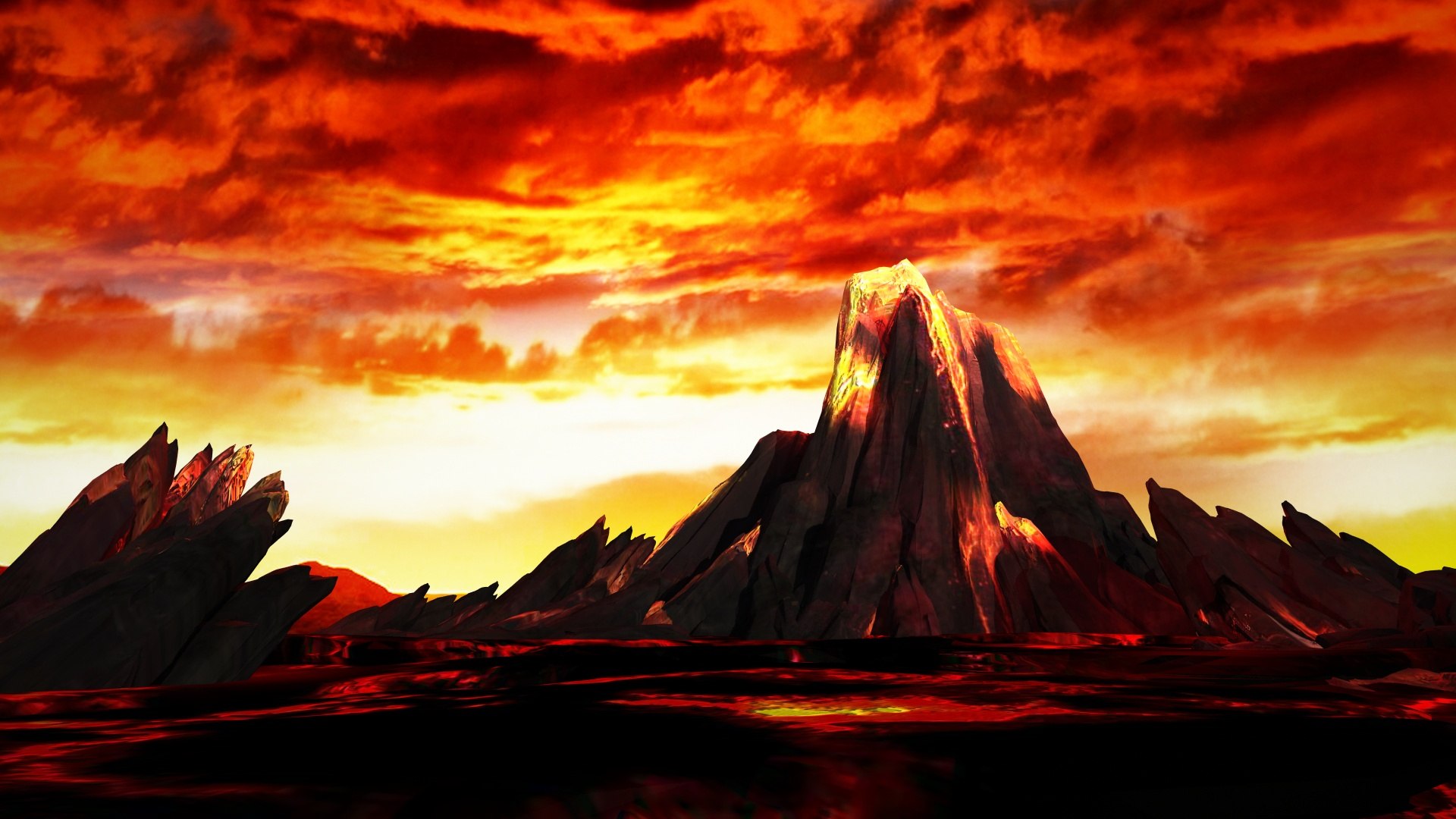 Volcanoes Inferno Sea Of Fire Natural Wonders 3D Model - TurboSquid 1865691