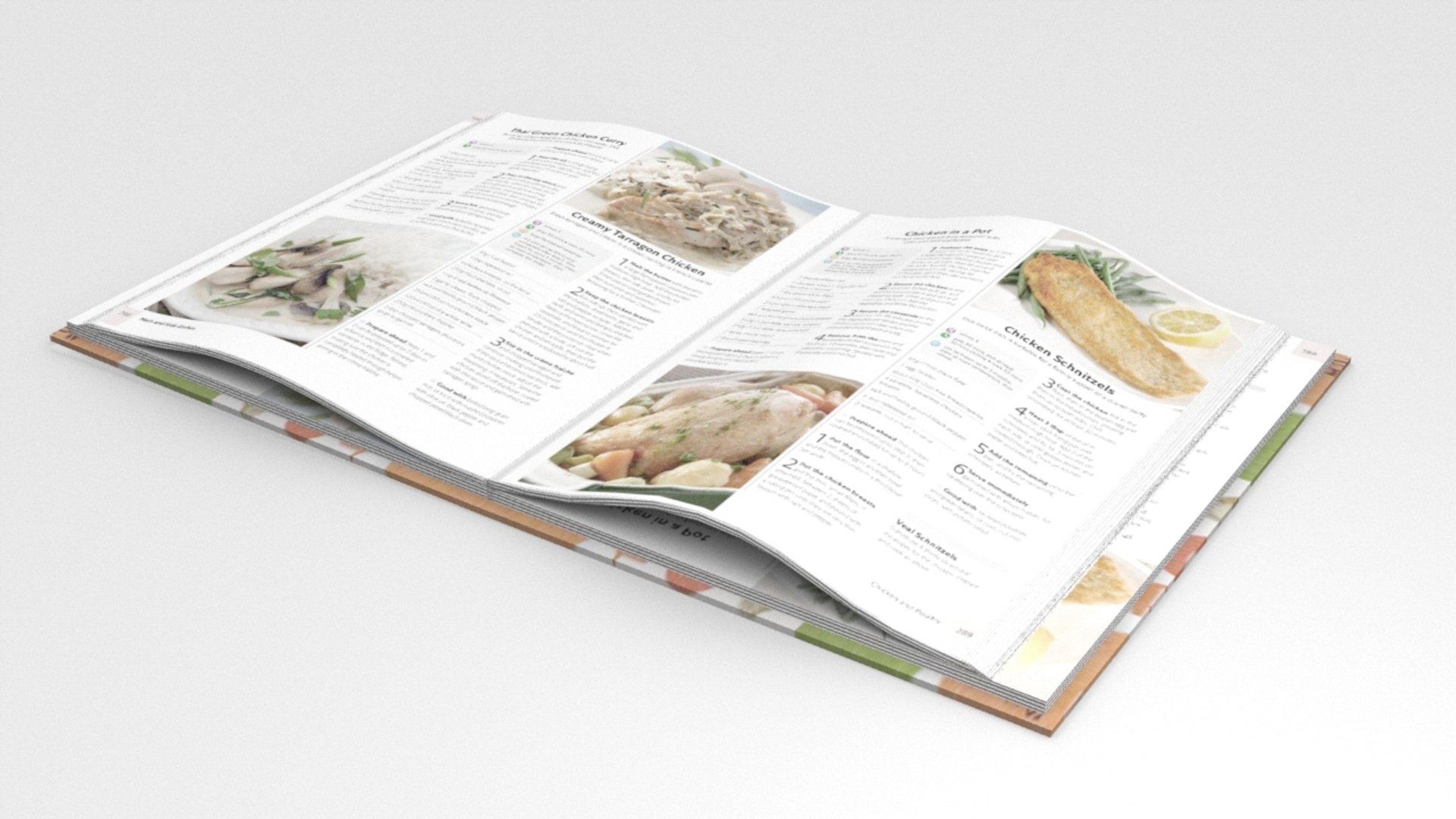 3d Model Cookery-book Open