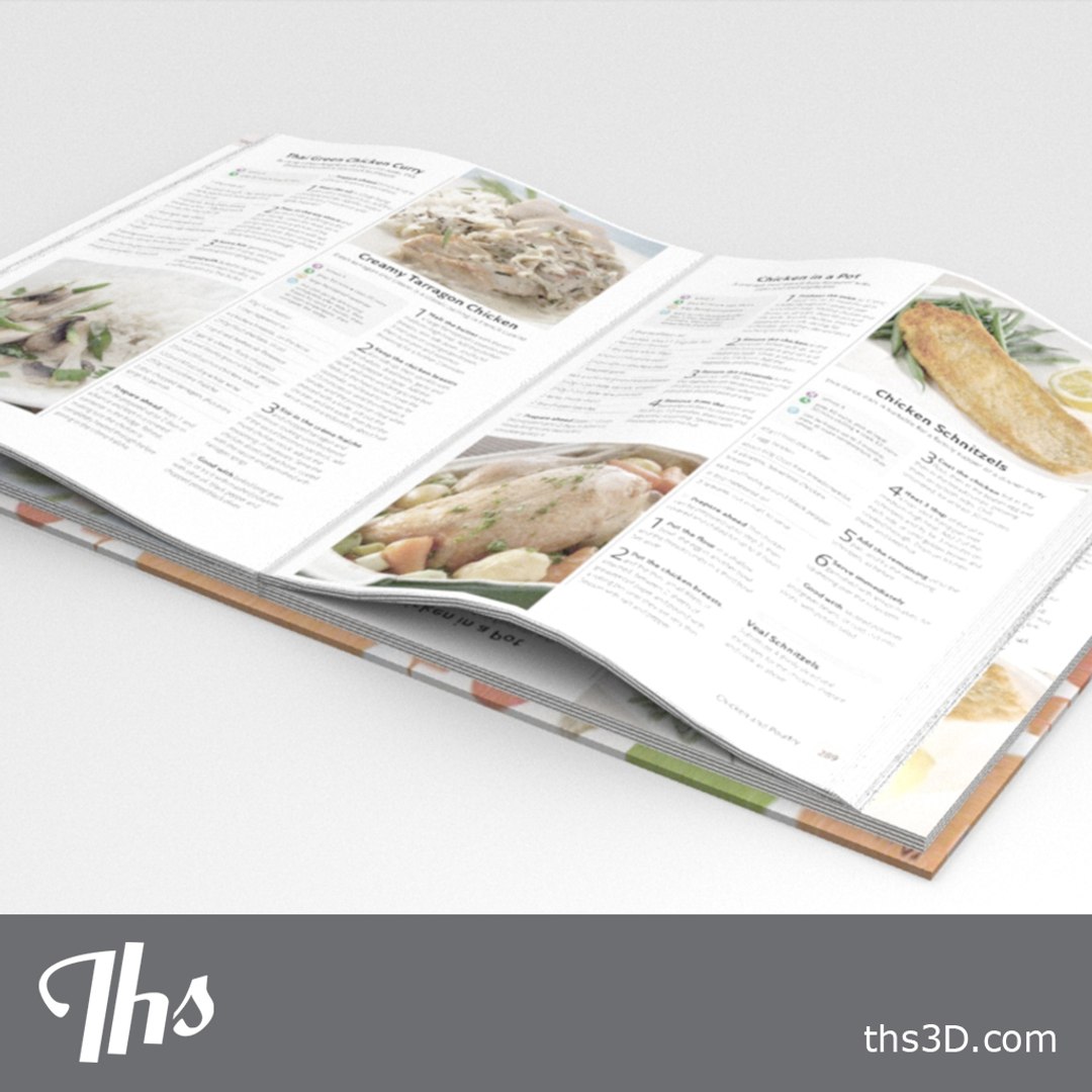3d Model Cookery-book Open