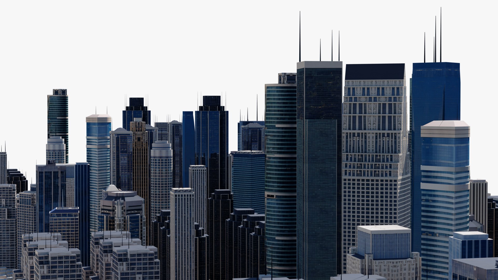 Skyscrapers of the Modern City Downtown 3D model - TurboSquid 2057515