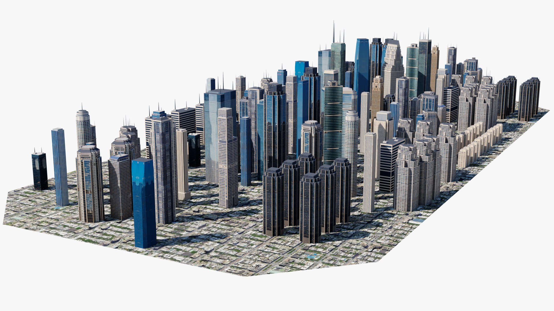 Skyscrapers Of The Modern City Downtown 3D Model - TurboSquid 2057515