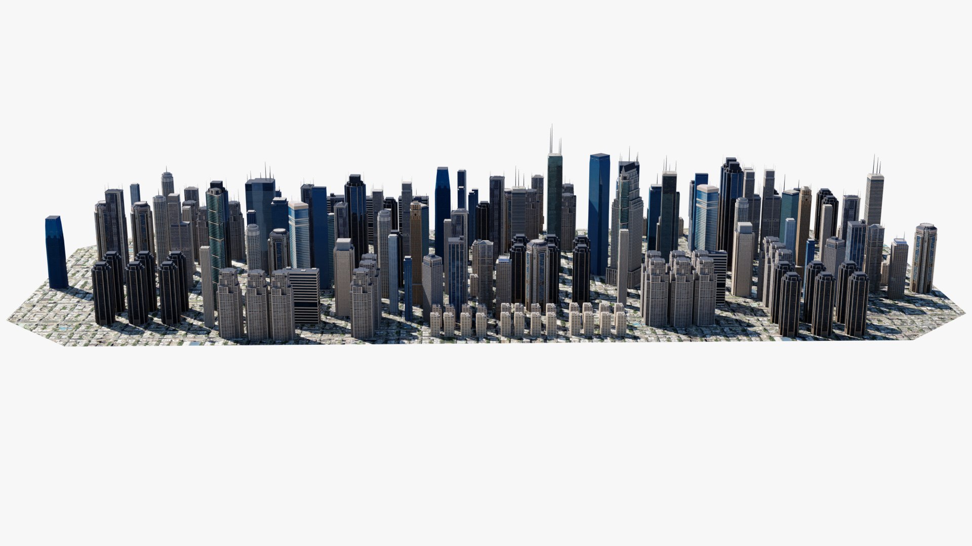 Skyscrapers Of The Modern City Downtown 3D Model - TurboSquid 2057515