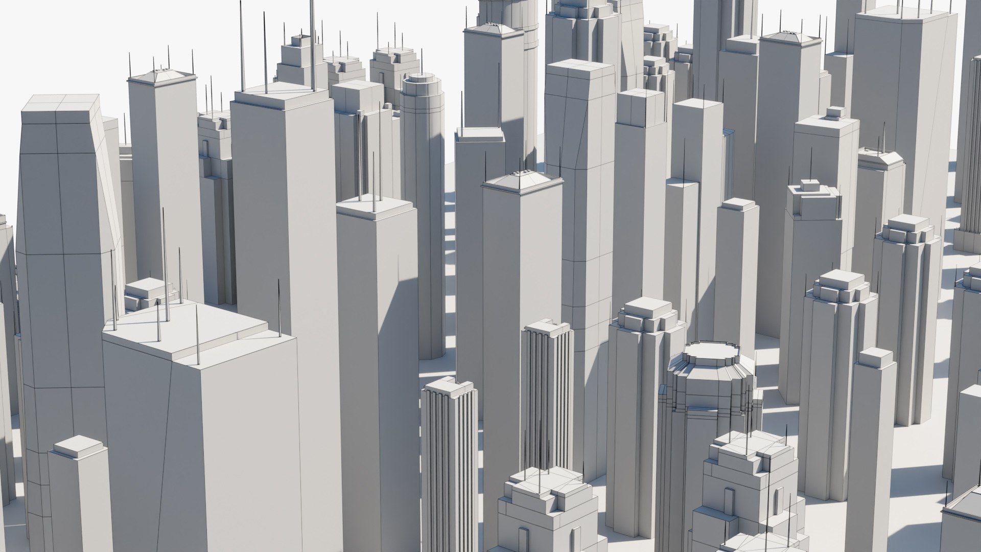 Skyscrapers Of The Modern City Downtown 3D Model - TurboSquid 2057515