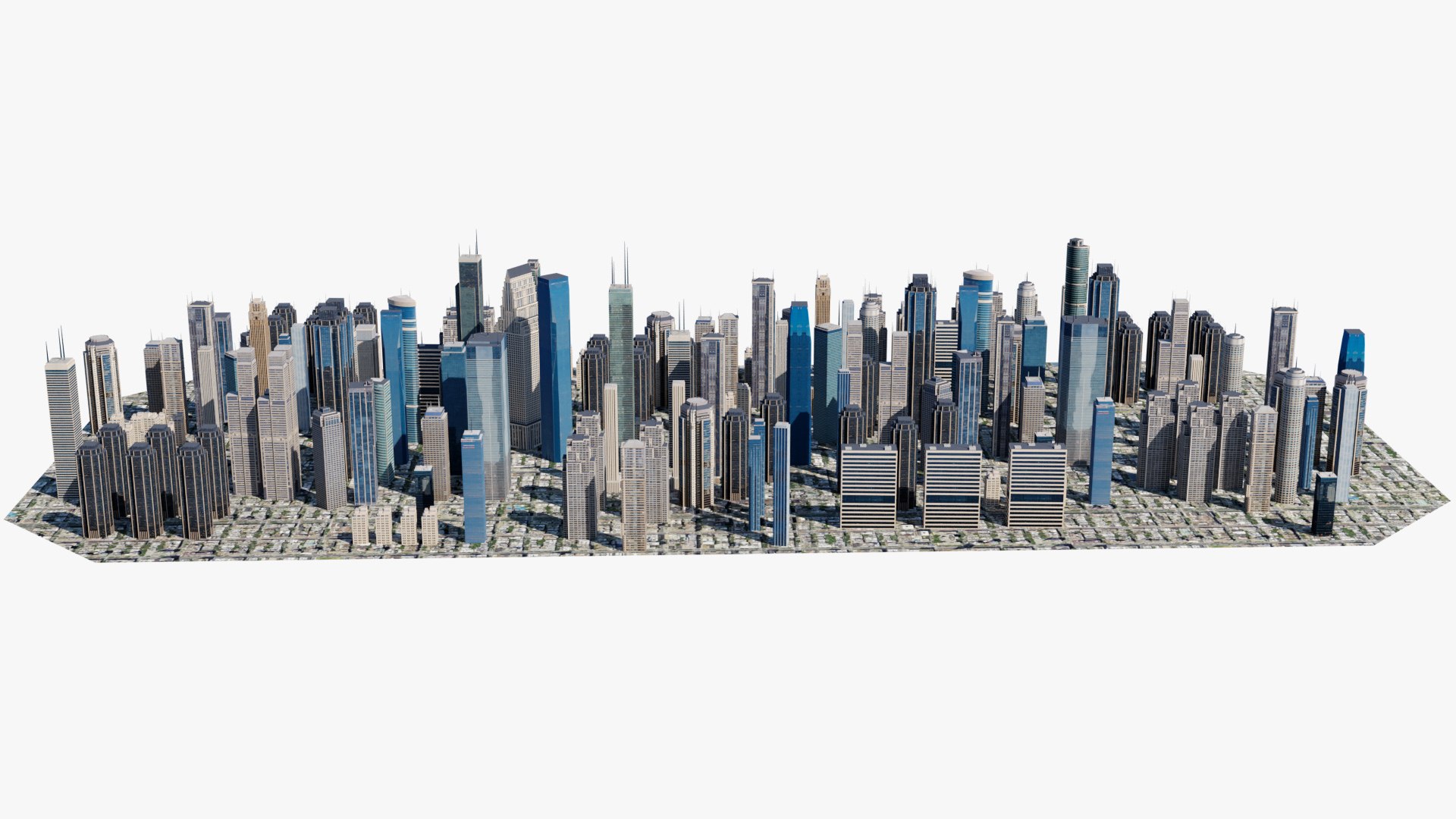 Skyscrapers Of The Modern City Downtown 3D Model - TurboSquid 2057515
