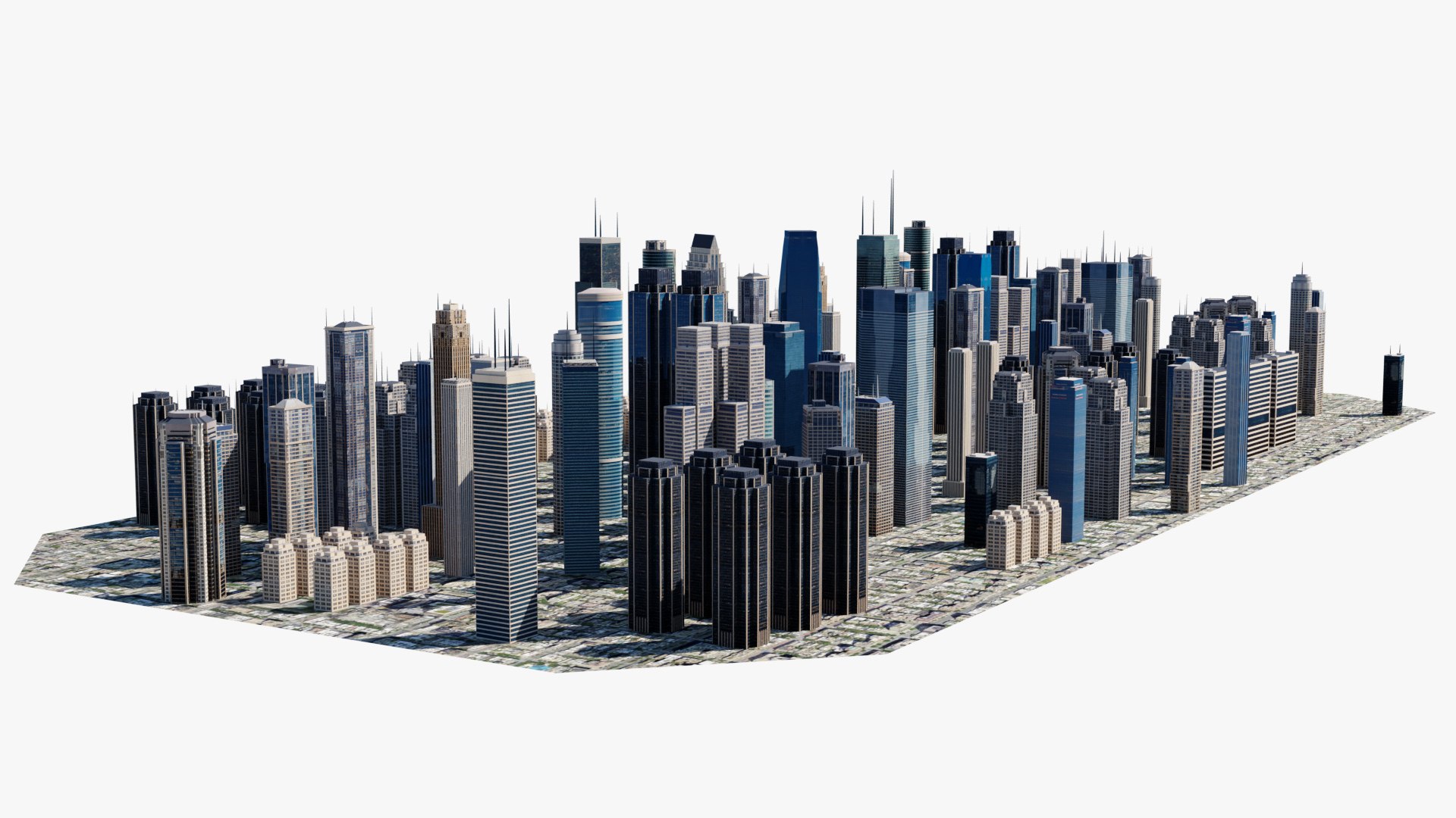 Skyscrapers of the Modern City Downtown 3D model - TurboSquid 2057515