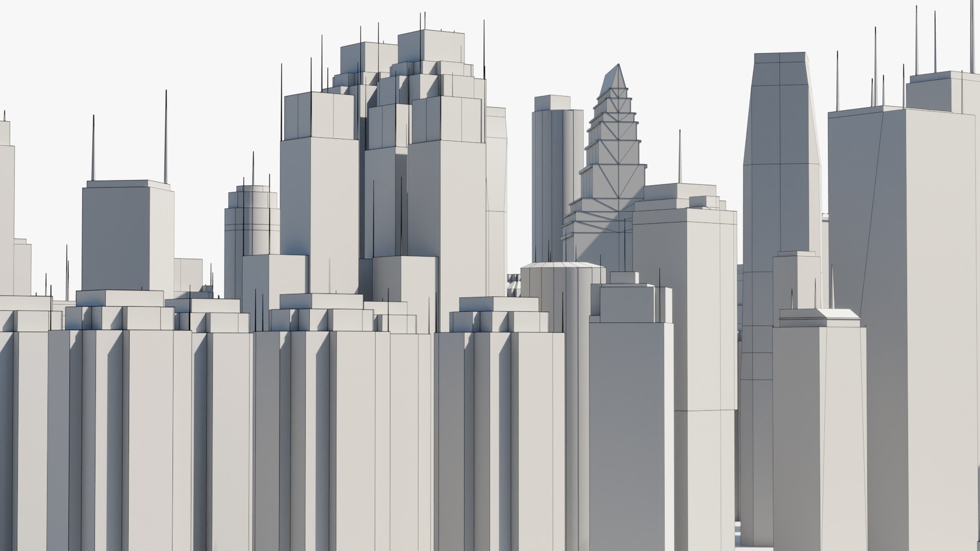 Skyscrapers Of The Modern City Downtown 3D Model - TurboSquid 2057515