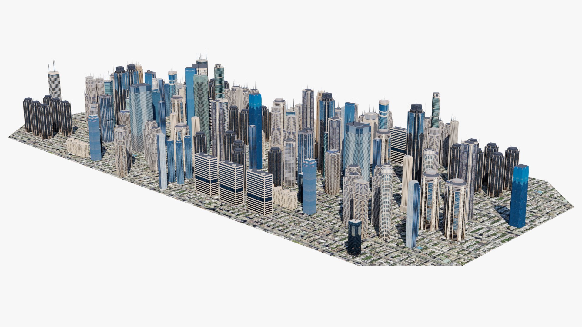 Skyscrapers Of The Modern City Downtown 3D Model - TurboSquid 2057515