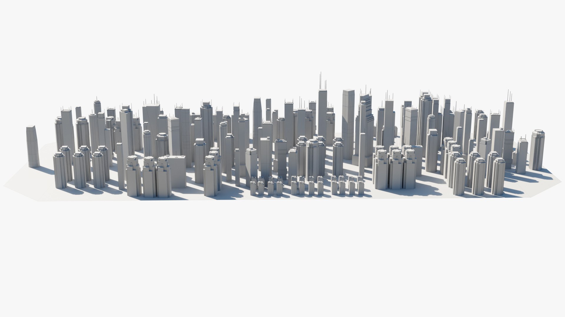 Skyscrapers Of The Modern City Downtown 3D Model - TurboSquid 2057515