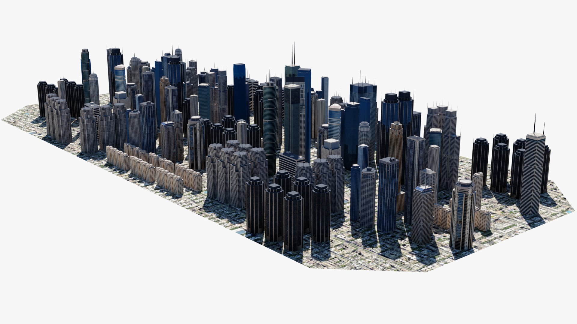 Skyscrapers Of The Modern City Downtown 3D Model - TurboSquid 2057515