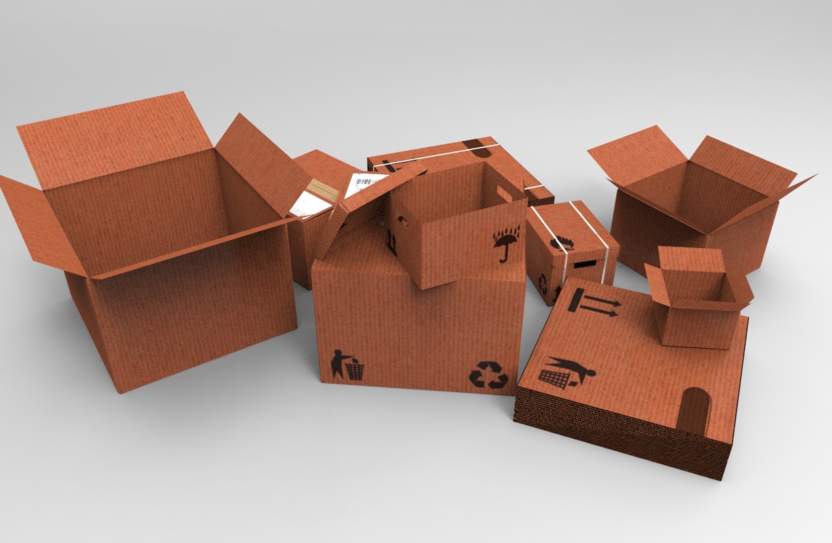 3d cardboard boxes
