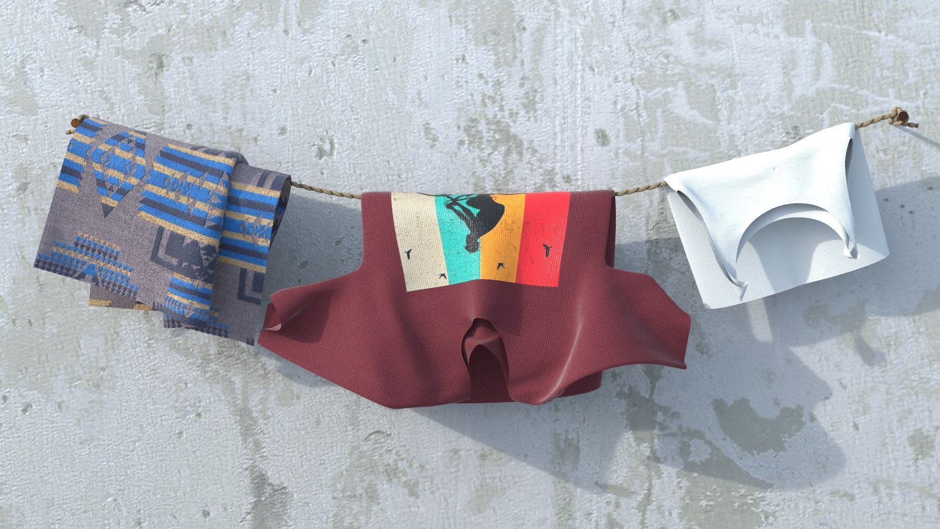 Clothes Line 1 HD 3D - TurboSquid 2131504