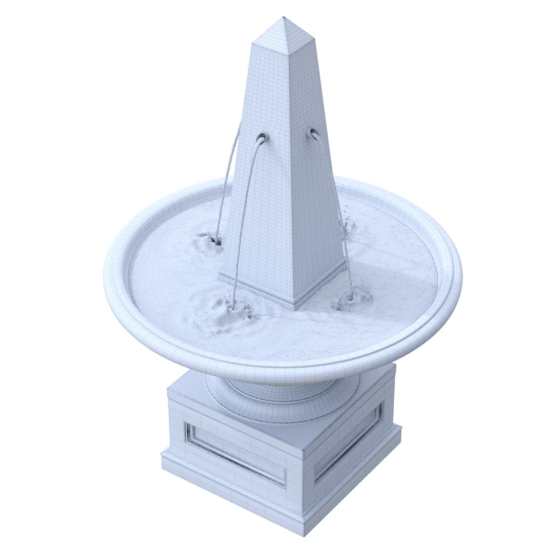 3D Compania-Condotti Concrete Obelisk Fountain Model - TurboSquid 1919375