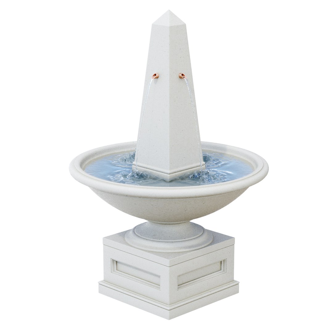 3D Compania-Condotti Concrete Obelisk Fountain Model - TurboSquid 1919375
