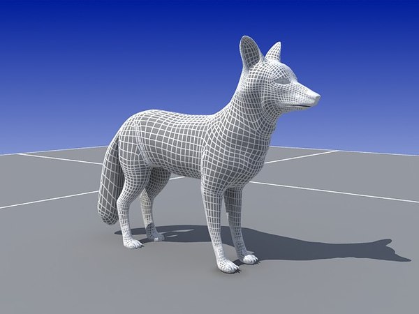 3d red fox
