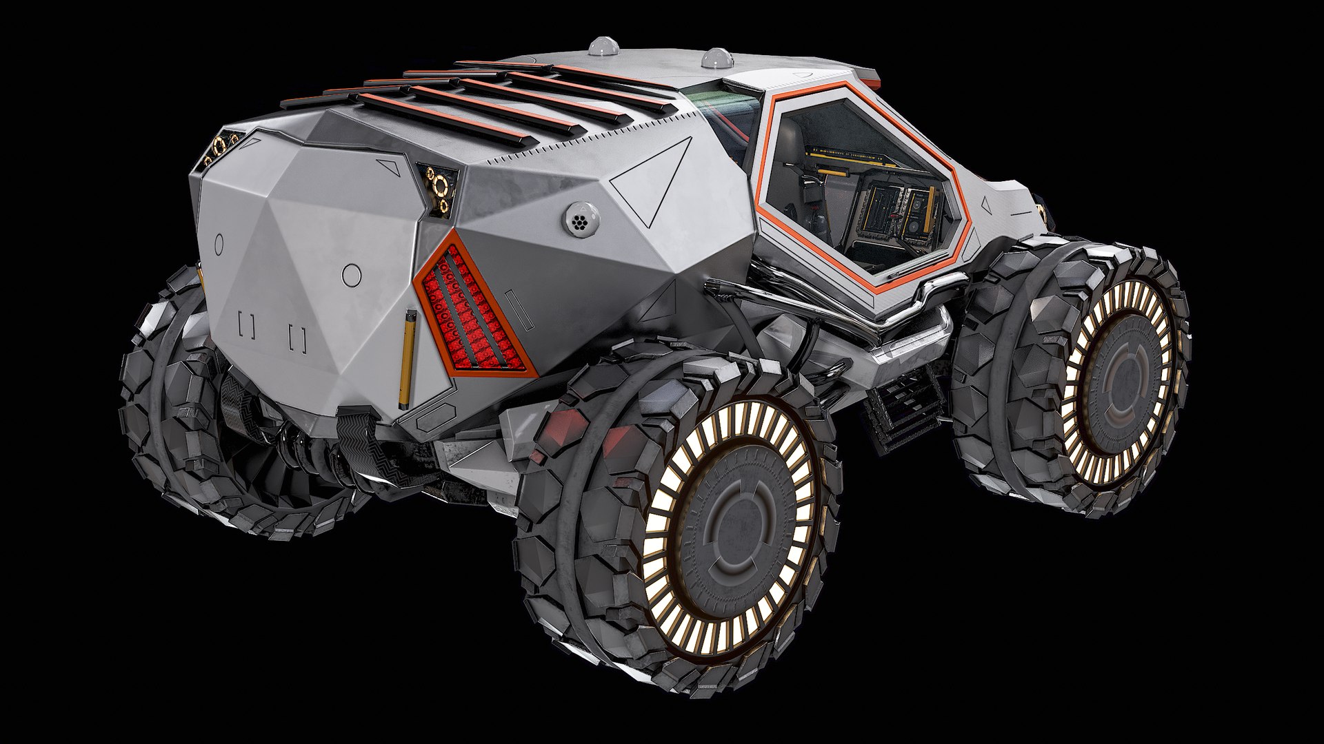 3D Sci-Fi Exploration Rover SUV Vehicle PBR model - TurboSquid 2150911