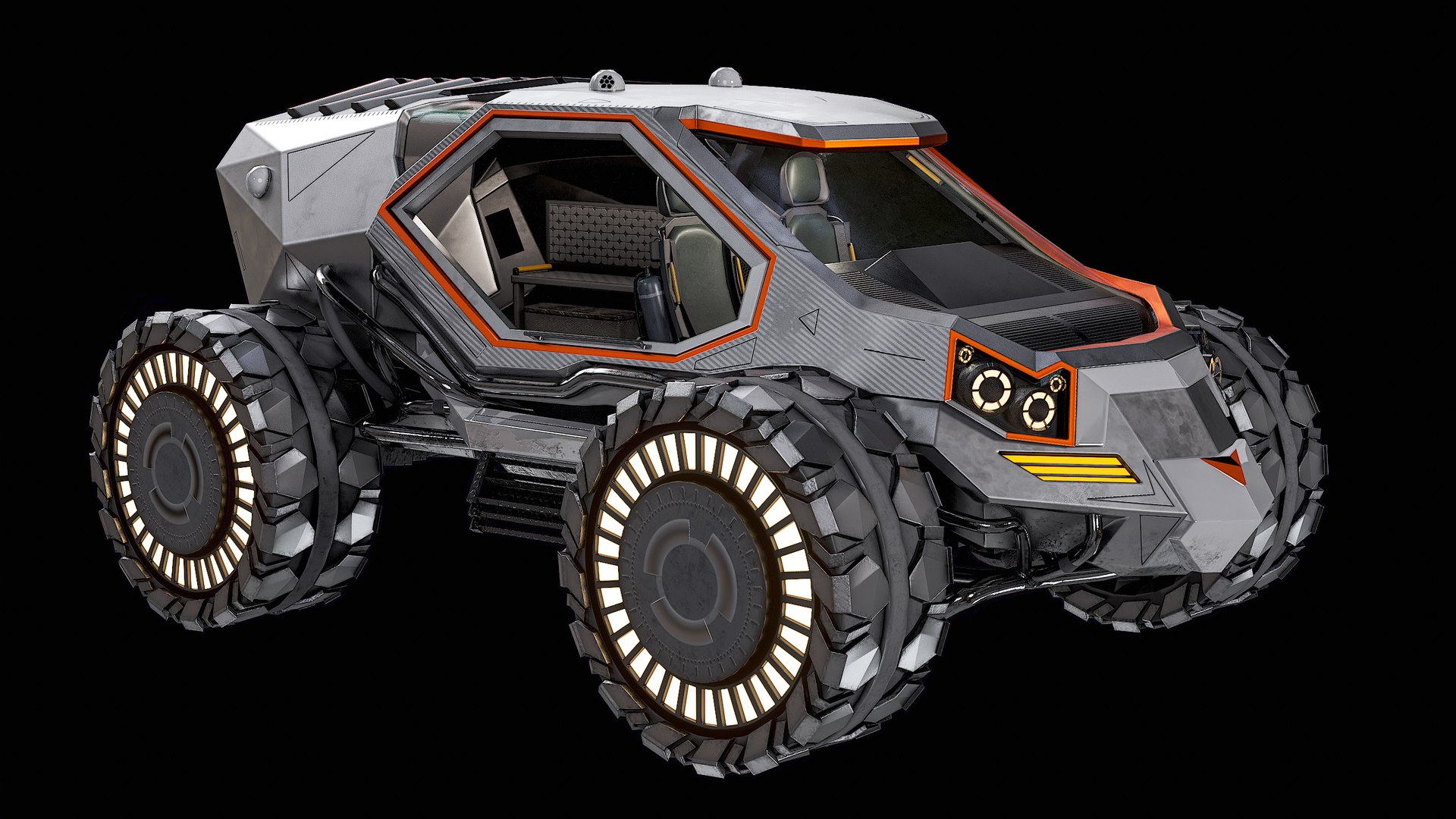 3D Sci-Fi Exploration Rover SUV Vehicle PBR Model - TurboSquid 2150911