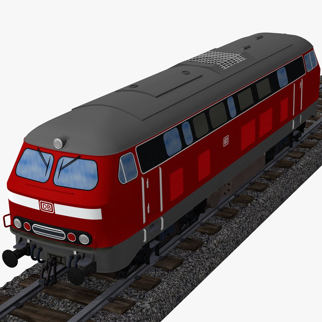 3D german db class 218 red diesel hydraulic locomotive - TurboSquid 2053244