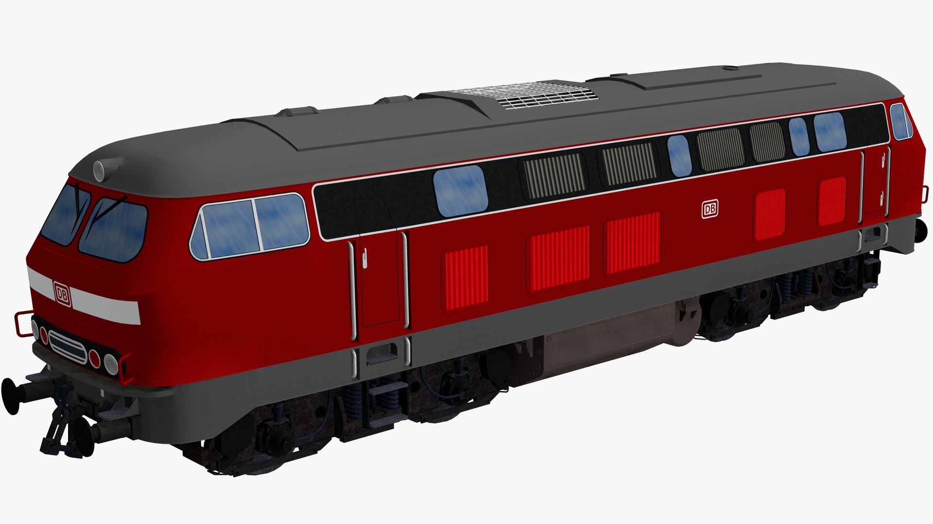 3D German Db Class 218 Red Diesel Hydraulic Locomotive - TurboSquid 2053244