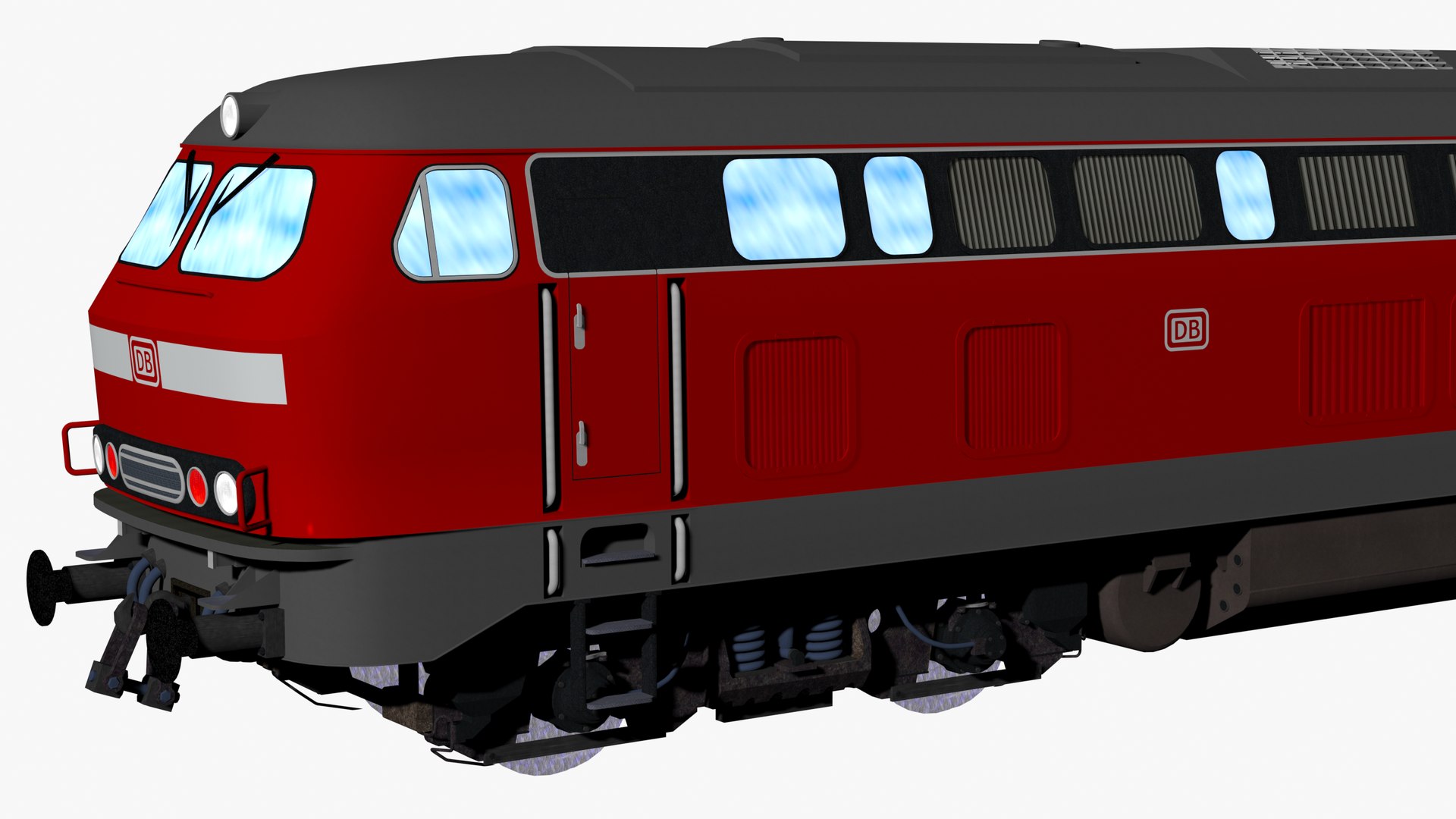 3D German Db Class 218 Red Diesel Hydraulic Locomotive - TurboSquid 2053244