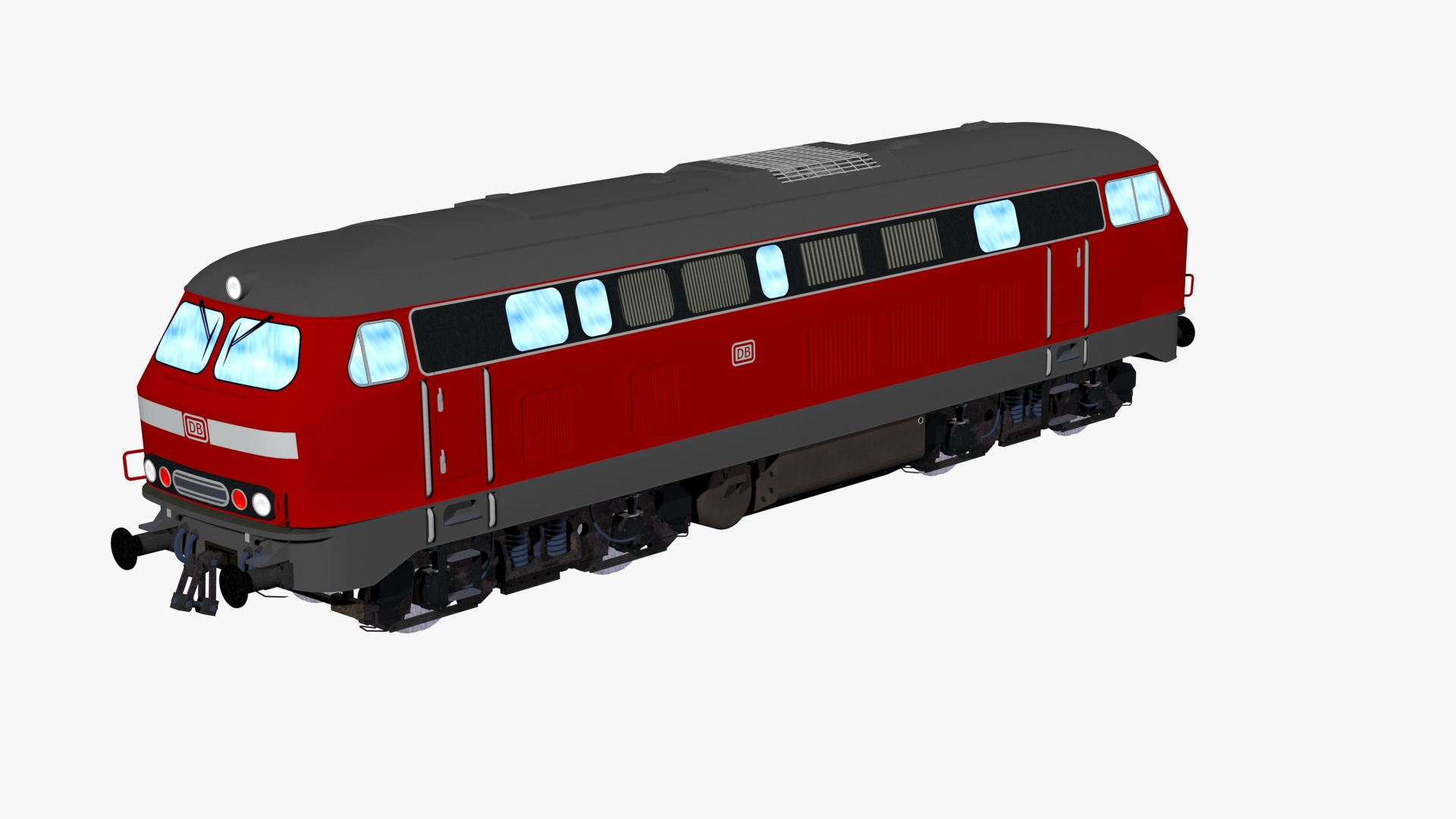 3D German Db Class 218 Red Diesel Hydraulic Locomotive - TurboSquid 2053244
