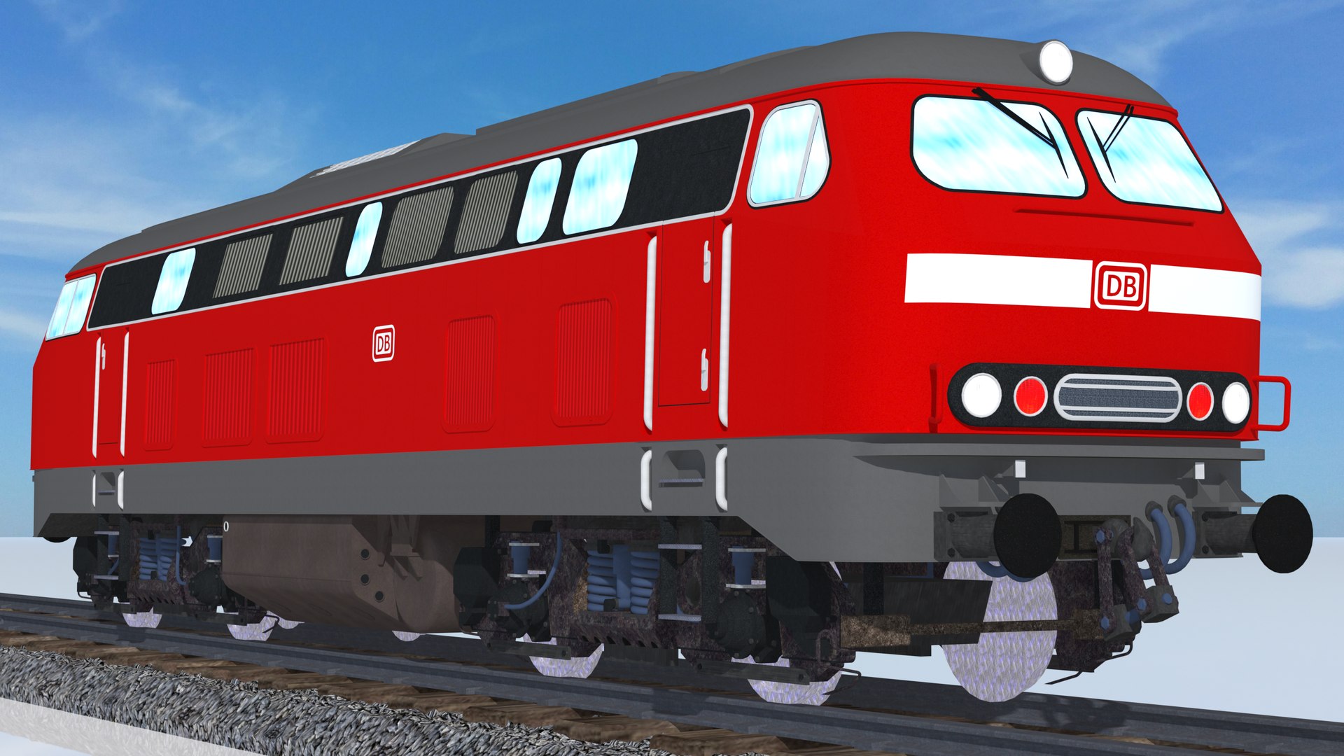 3D German Db Class 218 Red Diesel Hydraulic Locomotive - TurboSquid 2053244