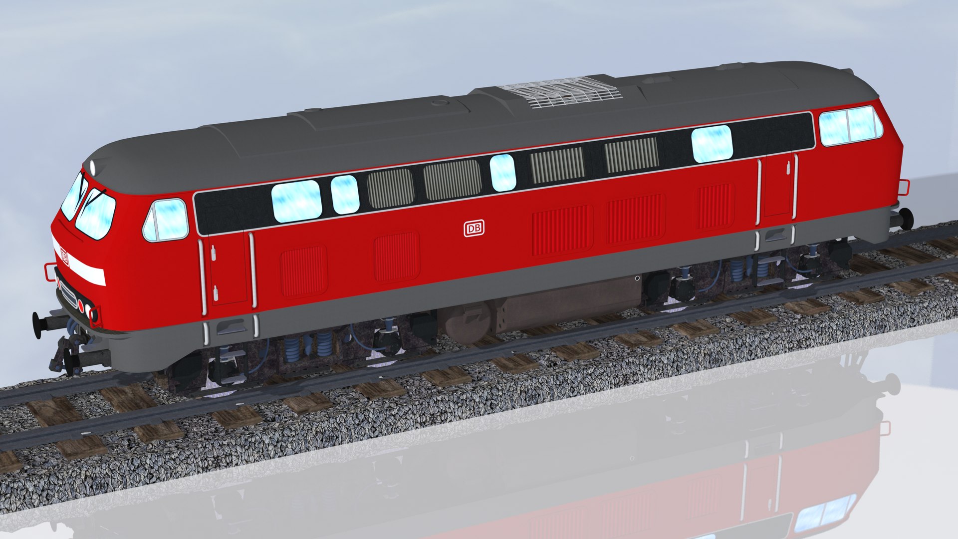 3D German Db Class 218 Red Diesel Hydraulic Locomotive - TurboSquid 2053244
