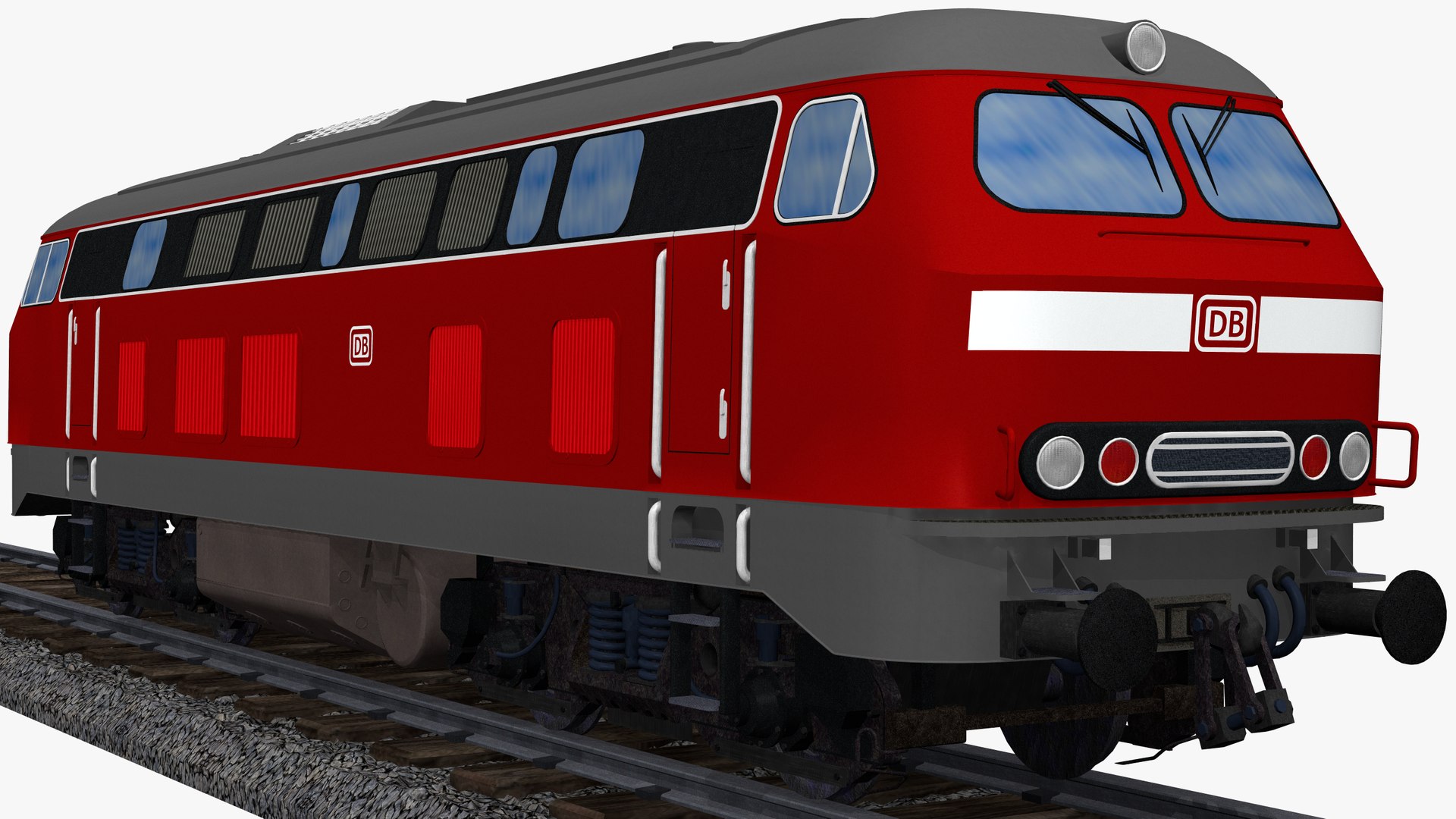 3D German Db Class 218 Red Diesel Hydraulic Locomotive - TurboSquid 2053244