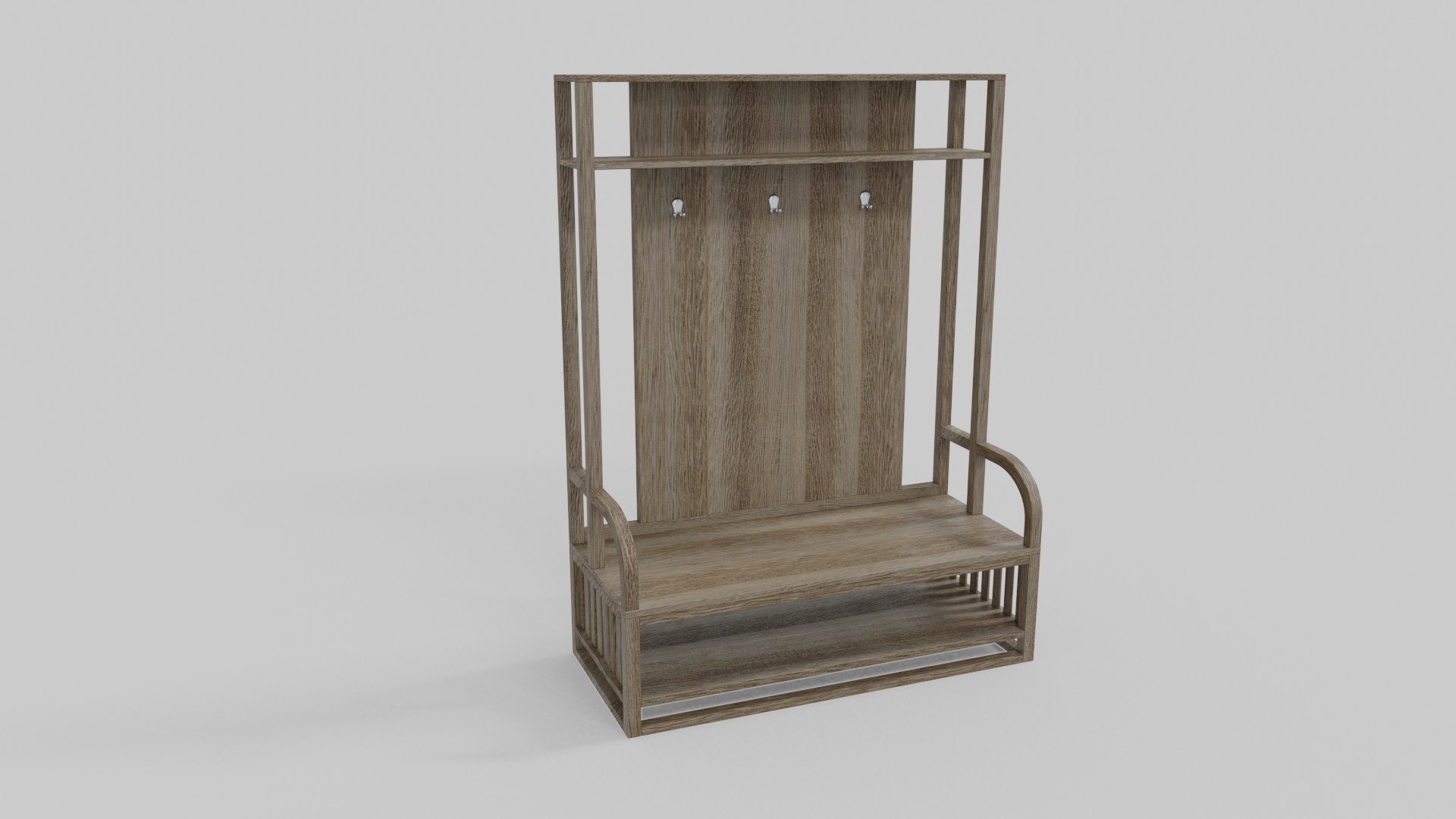 3D Wooden Hall Bench Model - TurboSquid 1733284
